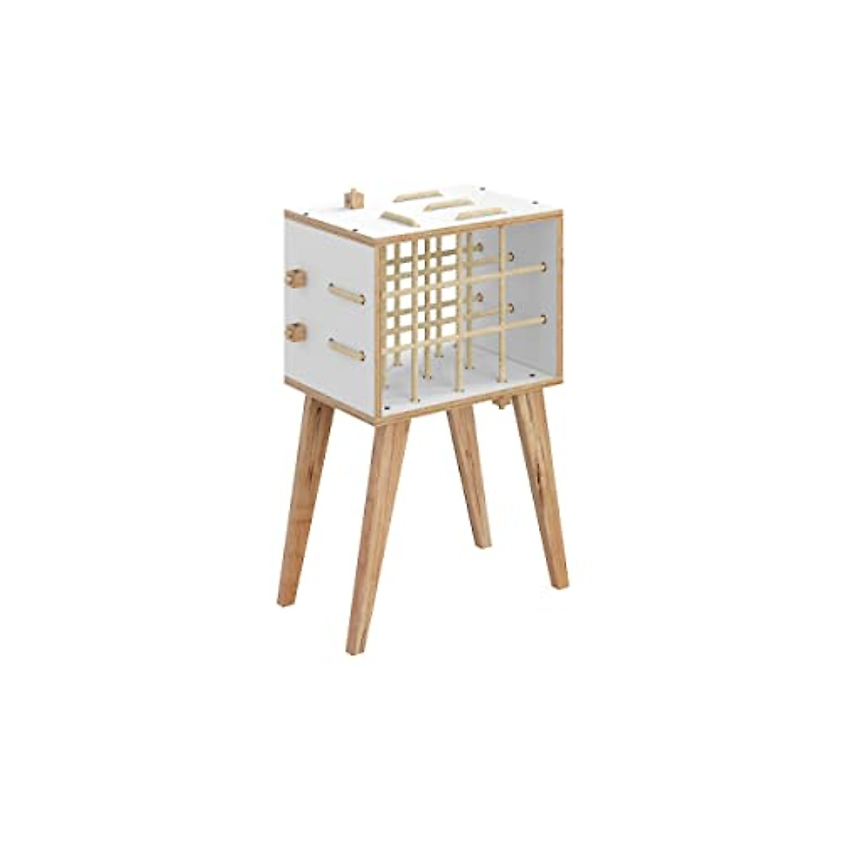 Be Home Furniture │ CORDEL Wine Rack and Display Stand Wine │ Storage Cabinet, Home Décor for Living Room & Kitchen │Wood & White -18.90" W