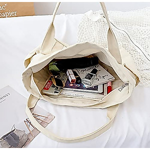 Women Canvas Tote Bag Hobo Casual Shoulder Purse Large Capacity Messenger Handbags