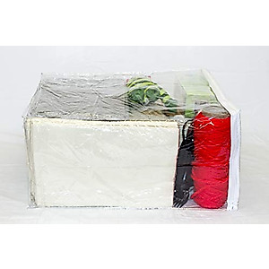 Clear Vinyl Zippered Sweater Storage Bags 17 x 20 x 10 Inch 5-Pack