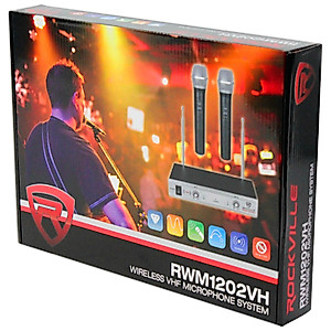 Rockville RWM1202VH VHF Wireless Dual HandHeld Microphone System/Metal Receiver