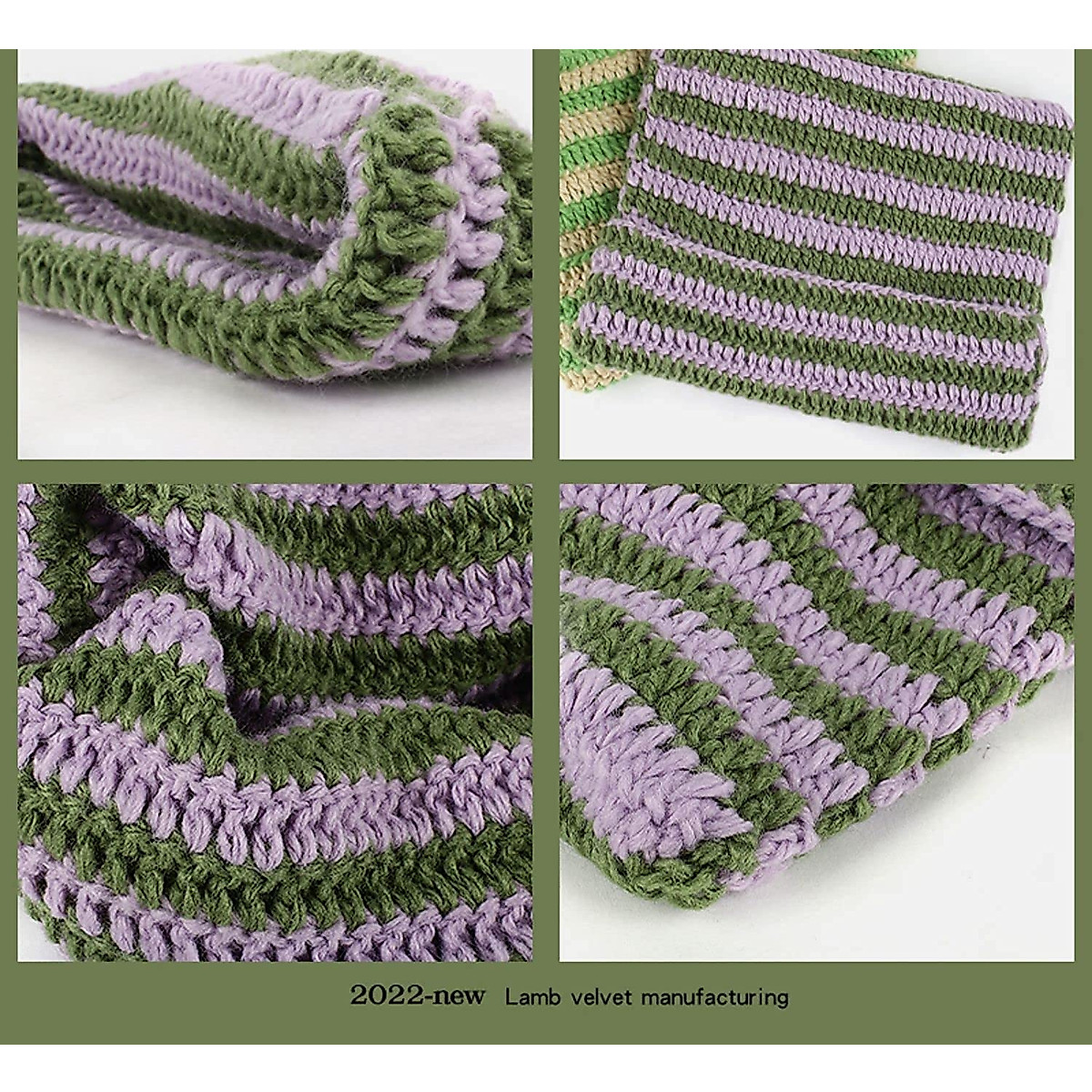 LaurelTree Crochet Hats for Women Vintage Beanies Women Fox Hat Grunge Accessories Slouchy Beanies for Women (Black)