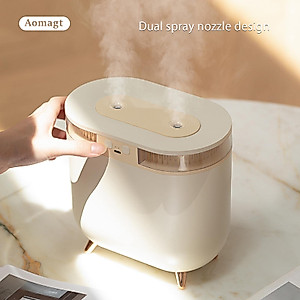 Aomagt Humidifiers for Bedroom, Nursery, Office, Plants,2L Cool Mist, Auto-Shut Off, Super Quiet, Brilliant 7 Colors Light, Top Fill, Lasts Up To 25 Hours,Easy to Clean