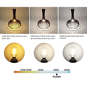 Dimmable E12 Candelabra Base led Edison Bulb, G16.5 Mini Globe Bulb 6W Daylight 5000K 60Watt Equivalent 600lm for Chandeliers,Ceiling Fan and Vanity, 5 Pack