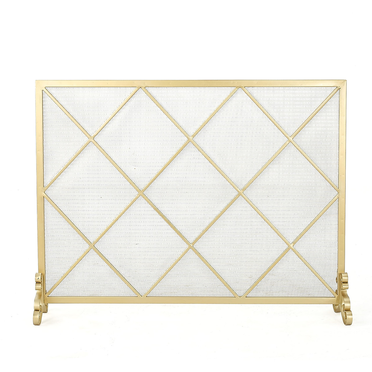 Christopher Knight Home Howell Single Panel Iron Fireplace Screen, Gold