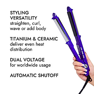 Ion Straight N' Spiral Styling Iron Black