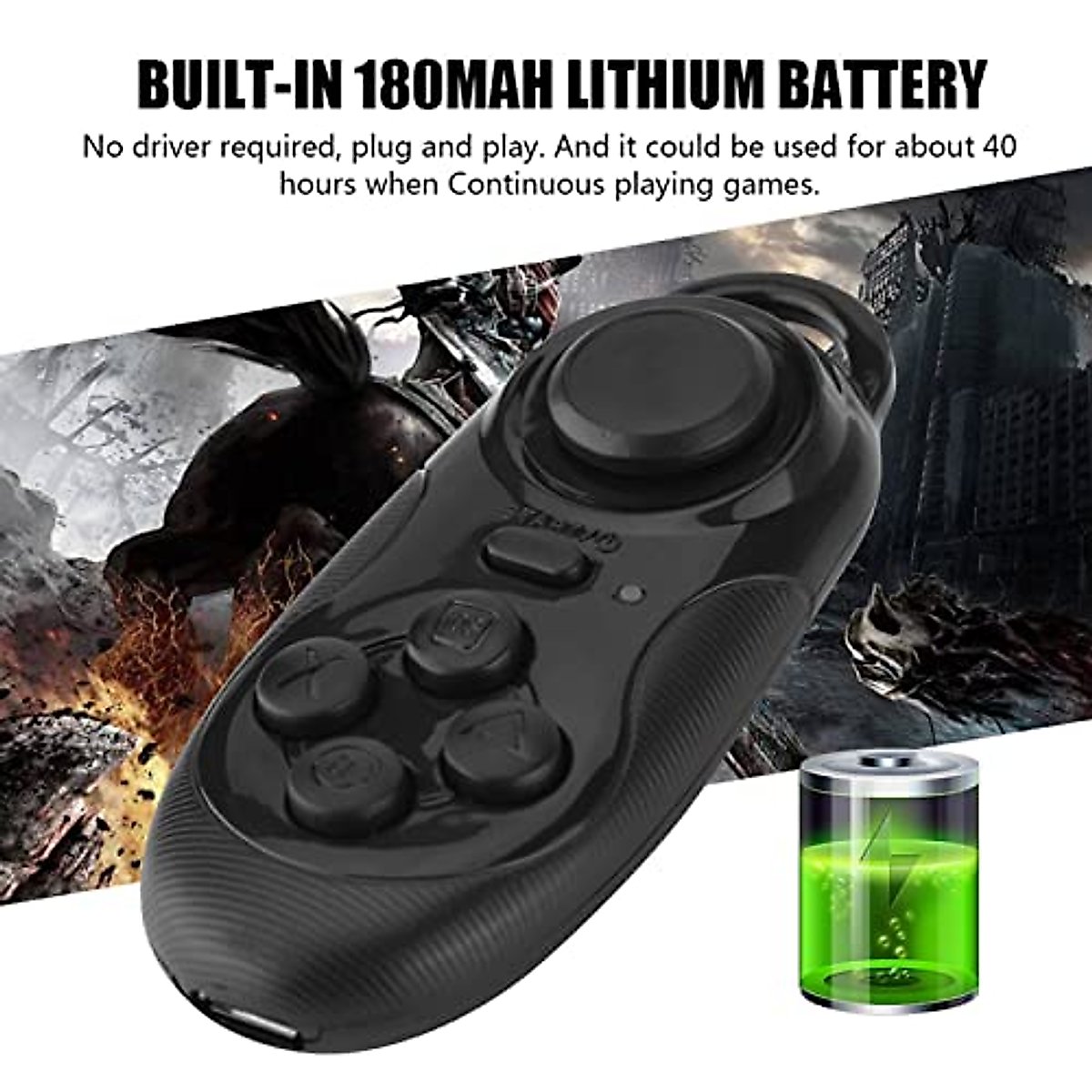 DAUERHAFT Mini Wireless Remote Gamepad,Wireless Bluetooth Gamepad Selfie Timer Joystick,Plug and Play Mobile Phone Selfie Timer Remote Controller,for Mobile Phone and Tablet PC, TV Box, PC