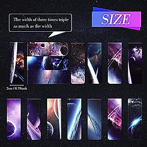 30 Pieces Magnetic Bookmarks Space Planets and Starry Night Sky Bookmarks Magnetic Page Clip Markers for Kids Book Marks for Book Lovers Reading School Library Supplies (Starry Night Sky Style)