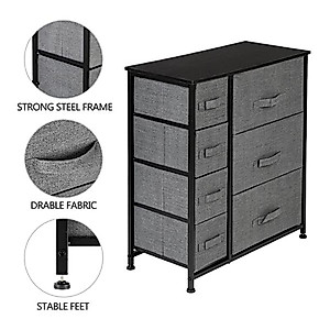 n/a Dresser with 7 Drawers Furniture Storage Tower Unit for Bedroom Hallway Closet Office Organization Steel Frame Wood (Color : A)