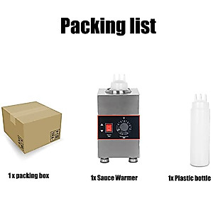 ALSUP Commercial 1 Bottle Topping Electric Sauce Warmer Dispenser Cheese Dispenser with Pump Hot Fudge Cheese Caramel Jam Sauce Warming 30-85℃