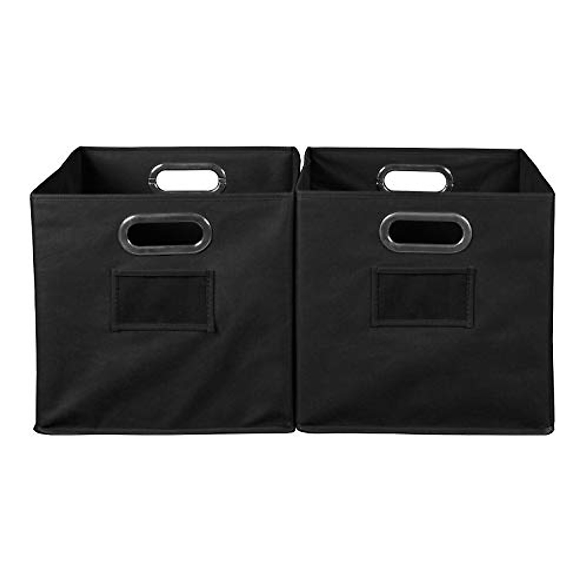 Set of 2 Cubo Foldable Fabric Bins- Black