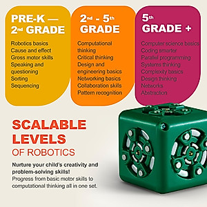 CUBELETS Modular Robotics Robot Blocks with 5 Robot Cubes - Discovery Set for Home Robotics Kit - STEM Kits for Teens & Kids Aged 4+ - Science Engineering Kits