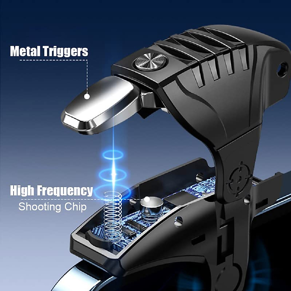 16 in 1 PUBG Mobile High Frequency Triggers with Cooling Fan, Max 30 Shots per Second, PUBG Controller with cooler for PUBG/Fortnite/Call of Duty/Rules of Survival (G03)