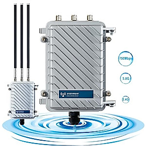 KuWFi Outdoor Wireless WiFi Access Point 11AC 750Mbps Dual-Band 2.4G/5.8G Antennas Waterproof Base Station AP Support Wireless AP/WiFi Repeater