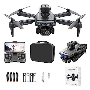 Drone with Camera, Drone With 4K HD Fpv Camera Remote Control Toys Gifts For Boys Girls, Toy Easy to Play, With Altitude Hold Headless Mode One Key Start Speed, 3D Flip (Black)
