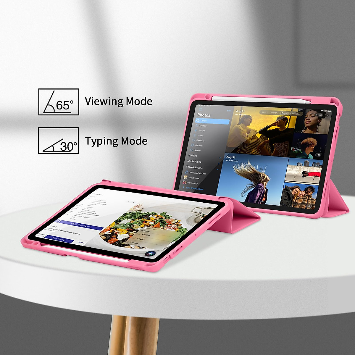 LovRug iPad Air Case (M2) 2024, 11 Inch with Pencil Holder, Soft TPU Back Smart Protective Cover (Watermelon Red)