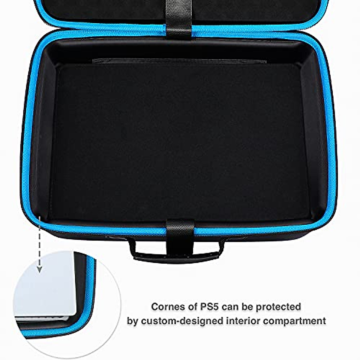 ZENACCE Hard-Shell Travel Case Compatible with PS5, Protective Carrying Case Holds Playstation 5 Console, Wireless DualSense Controllers, Original Base, Cables and Other Accessories