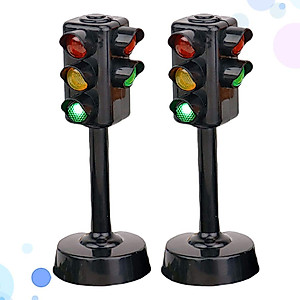 NUOBESTY Kids Traffic Light Toy Traffic Signal Light Model Toys Early Education Playset for Kids Toddler, Pack of 2(Random Size)