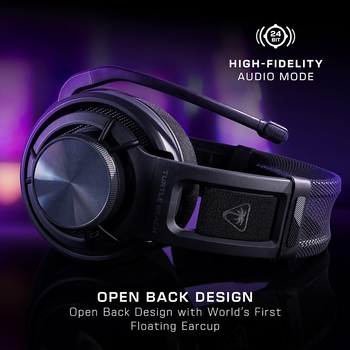 Turtle Beach Atlas Air Wireless Open Back PC Gaming Headset - PC, PS5, PS4, Mobile - 24-bit High-Fidelity Audio, Broadcast Grade Mic, Bluetooth, Floating Earcup, Memory Foam Cushions, 50-Hr Battery