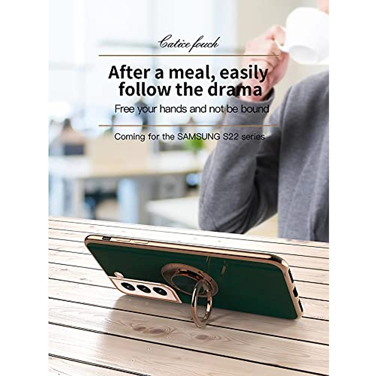 Deluxe Lightweight Back Ring Solid Color Phone Case Car Magnetic Stand Function for Samsung Galaxy A22 A32 A72 A82 A24 A34 A33 A52 A14 A54 A53 A13 5G 4G Soft Back Cover(Black,Samsung A24 5G/4G)