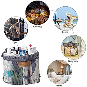 WOSHOP Portable shower Mesh Caddy bag Quick Dry Hanging Toiletry and Bath Zipper for College Dorms Gym Swimming Beach Travel Sports Games