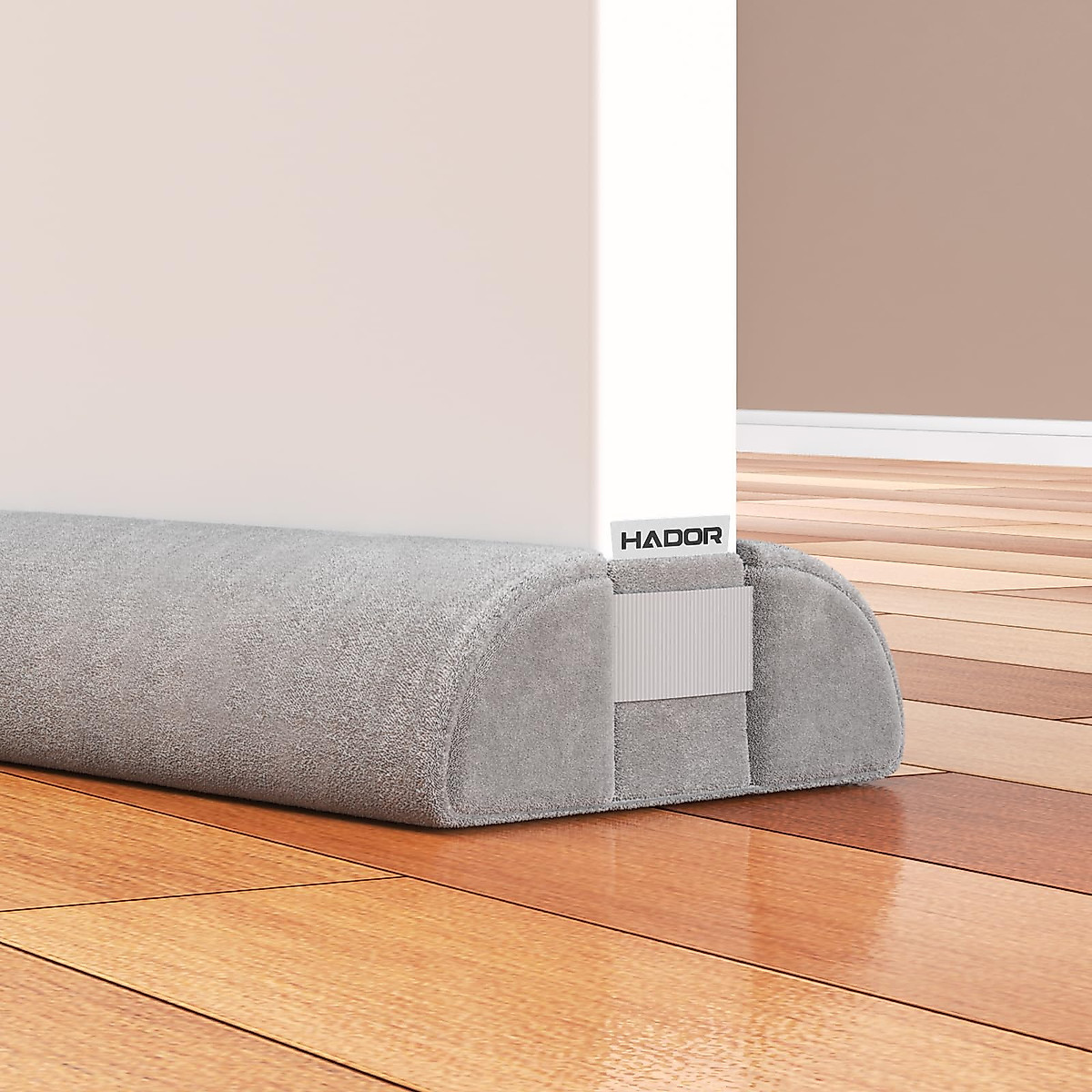 HADOR Door Draft Stopper for Bottom of Door, 36 Inch Under Draft Air Noise Light Blocker 30"- 36" Double Side Triangle Soundproof Sweep Filler Seal Gap up to 1.7" for Patio Sliding Door Guard, Grey