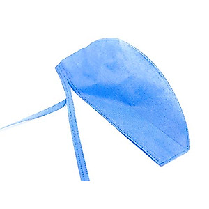LIFESOFT Disposable Scrub Caps Working Dental Hats Tie Back Closure Blue (100)