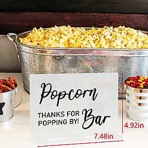 Popcorn Bar Sign, Party Favors Popcorn Table Signs Decor, Birthday Wedding Party Decoration, Halloween Snacks Sign, Christmas Treats Sign, Arylic Office Bar Decorations