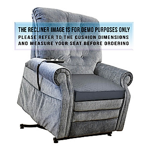 Large 20x20x5 Soft Memory Foam Chair Seat Cushion for Recliner, Couch, Armchair with Velvety Washable Cover, Non-Slip Base for Tailbone Pain & Pressure Relief - Floor Cushion - Gray