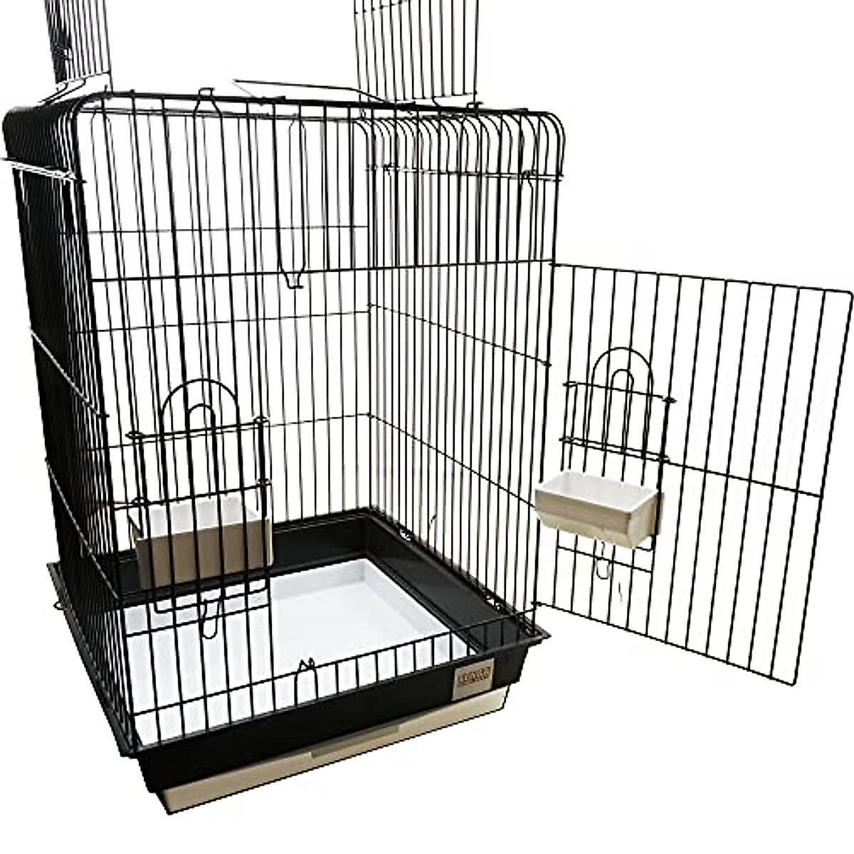 ES 1818 PBK Parrot CAGE by Kings Cages 18x18x27 Bird Cages Toy Toys Cockatiel Conure Caique (Black)