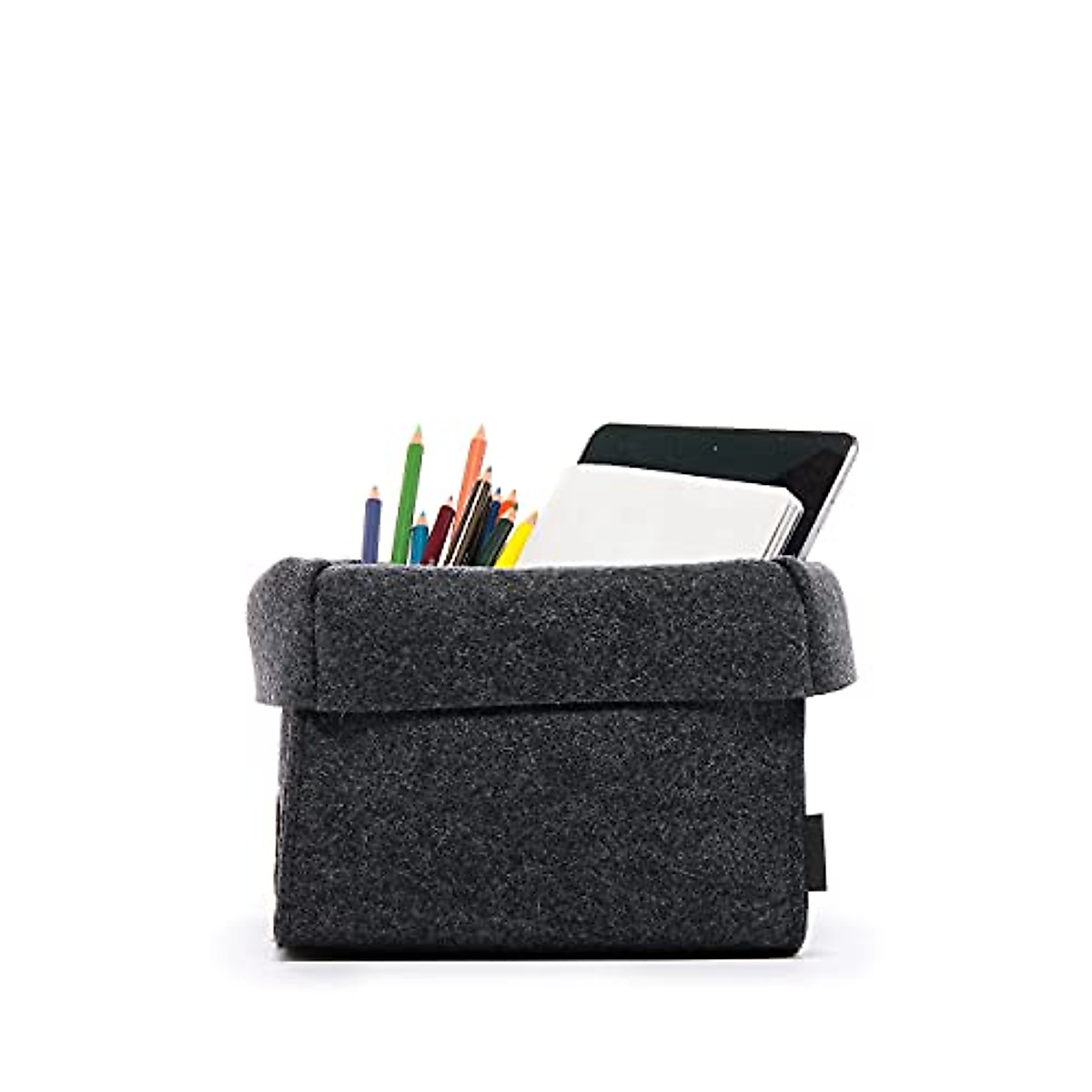Graf Lantz Medium 8-Inch Merino Wool Felt Bako Bin, Minimalist Storage Solution, Odor, Stain, Heat & Dirt Resistant, Charcoal