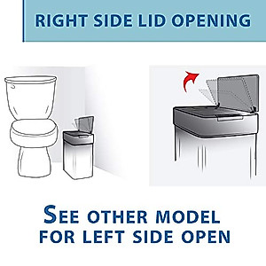 iTouchless 4 Gallon Slim Sensor Garbage Can (Lid Opens Right) with AbsorbX Odor Control, 15 Liter Slim Stainless Steel Automatic Trash Bin, Space-Saving Bin for Bathroom, Kitchen, Office, Hotel