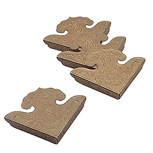 Metal Corner Guard，glrovazas Box Corner Protectors 4Pcs Metal Decorative Corner Guard Edge Safety Guard Cabinet Metal Corner Bumpers for Case Wooden Box Furniture Hardware