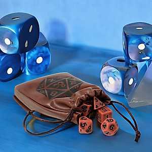 Dungeons and Dragons Rustic Dice Set | 7 Piece DND Dice Set | Includes Carrying Bag | 14+ | Officially Licensed | by Just Funky