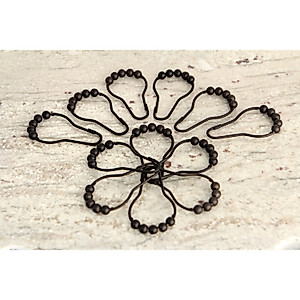 Kingston Brass SRCR125 Roller Ball Shower Curtain Rings, Oil Rubbed Bronze, 2.81 x 1.56 x 0.31 (12Pcs/Set)