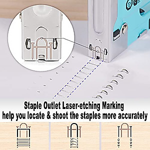 SHALL Staple Gun Heavy Duty, 3-in-1 Upholstery Staple Gun Kit with 3000 Staples, Staple Remover, Manual Brad Nailer with Specific Staples Outlet Position Indicator
