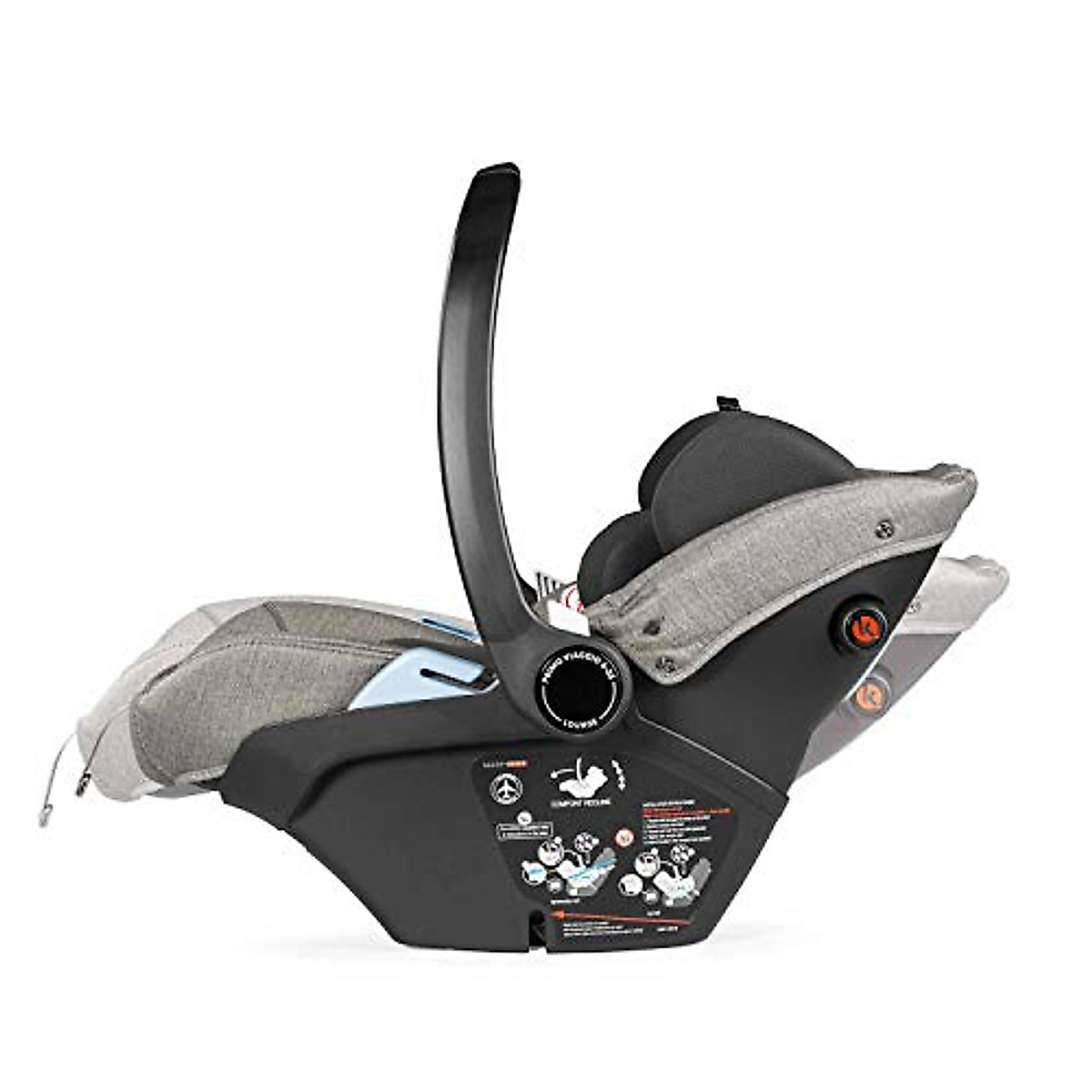 Peg Perego Primo Viaggio 4-35 Lounge - Reclining Rear Facing Infant Car Seat - Includes Base with Load Leg & Anti-Rebound Bar - for Babies 4 to 35 lbs - Made in Italy - City Grey (Grey)