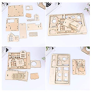 VILLCASE Hamster Ladder Wood Hut of Pets Mouse Rat Gerbil and Dwarf Hamster Can Freely Play with A Material of Log, Two Layers Platform for Living Activities