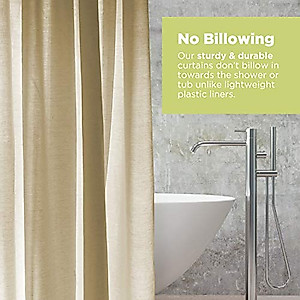 Bean Products Cotton Shower Curtain (Natural), [70" x 74"] | All Natural Materials - Made in USA | Works with Tub, Bath and Stall Showers