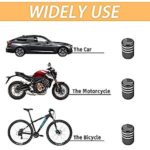 American Flag Tire Valve Stem Caps, 8 Pcs Anti-Theft Premium Metal Rubber Seal Tire Valve Caps, Universal Fit for Cars, SUVs, Bike and Bicycle, Trucks, Motorcycles (Black)