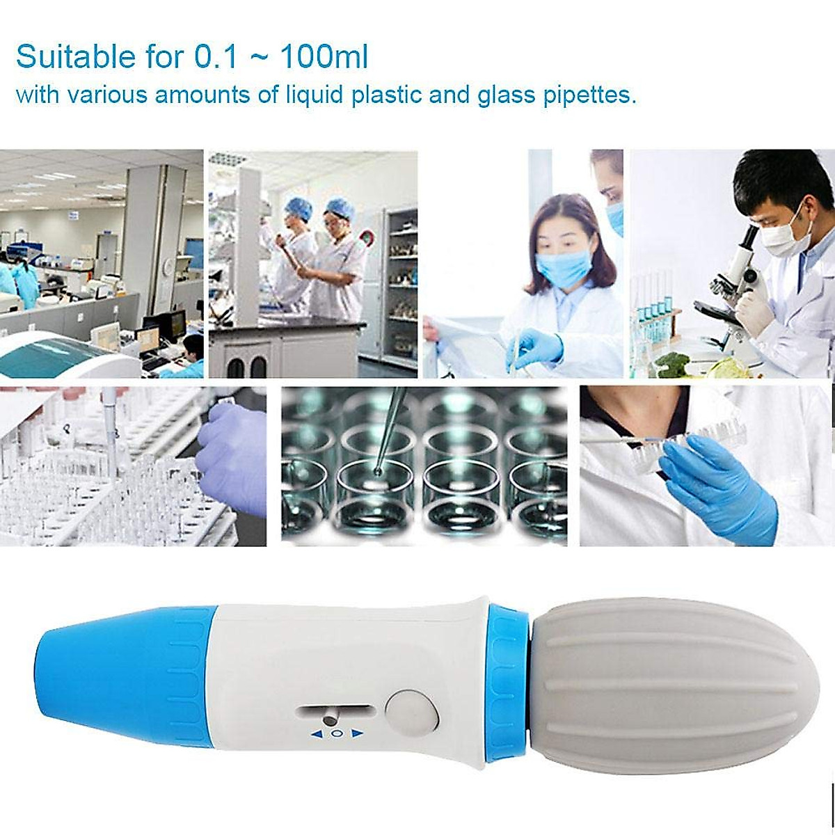 Pipette Pump 100ml, Liquid Manual Pipette Pump Quantitative Pipette Controller Ball Suction Handling Pump