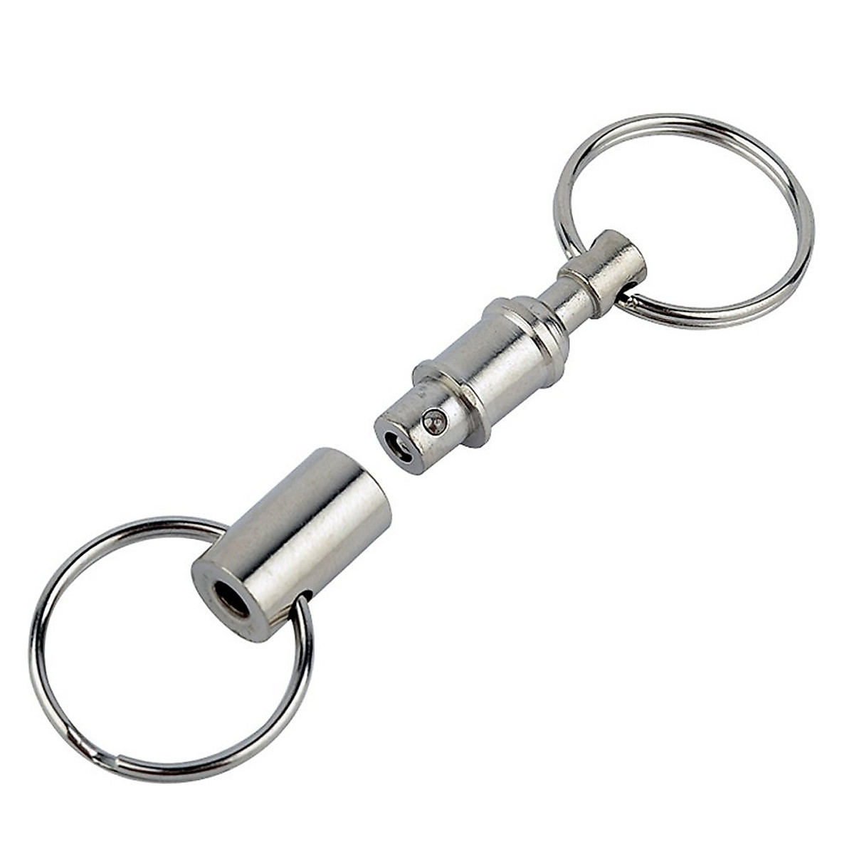 lasenersm 2 Pcs Heavy Duty Dual Key Ring Pull Apart Snap Lock Holder Detachable Key Rings Keychains Lock holder Key Accessory