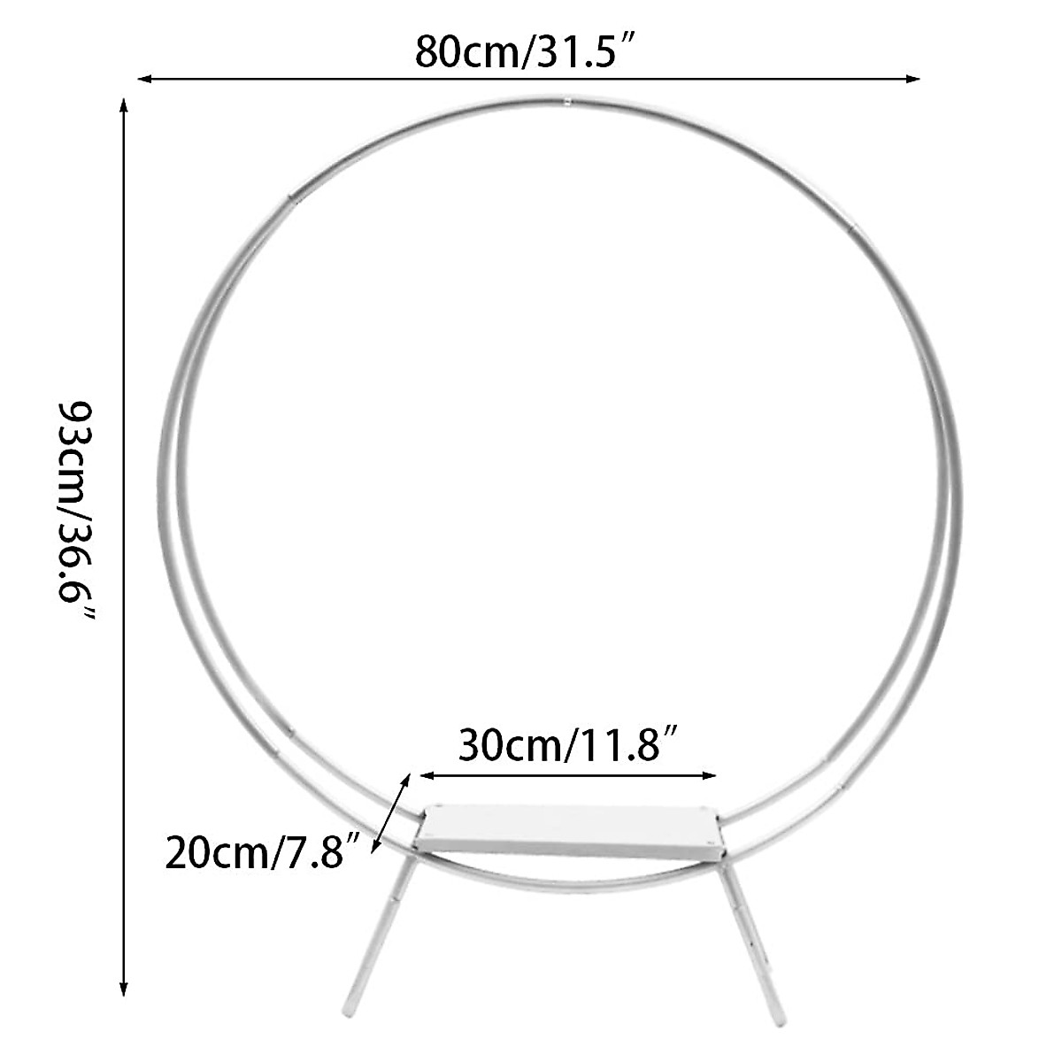 LOYALHEARTDY Wedding Arch Cake Stand Metal Flower Stand Cupcake Holders Stand Dessert Display Decorative Background Wedding Reception Events Party Decorations (80CM/Silver-B)