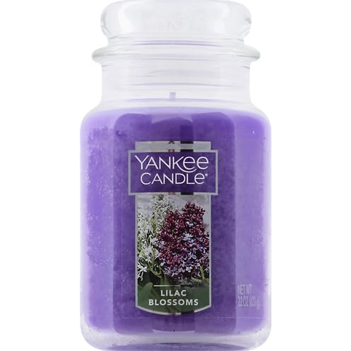 Yankee Candle Company Lilac Blossoms Scented, 22oz Single Wick Candle, Over 110 Hours of Burn Time, Perfect for Gifting, Gatherings and Seasonal Decorations, Classic Large Jar, Violet