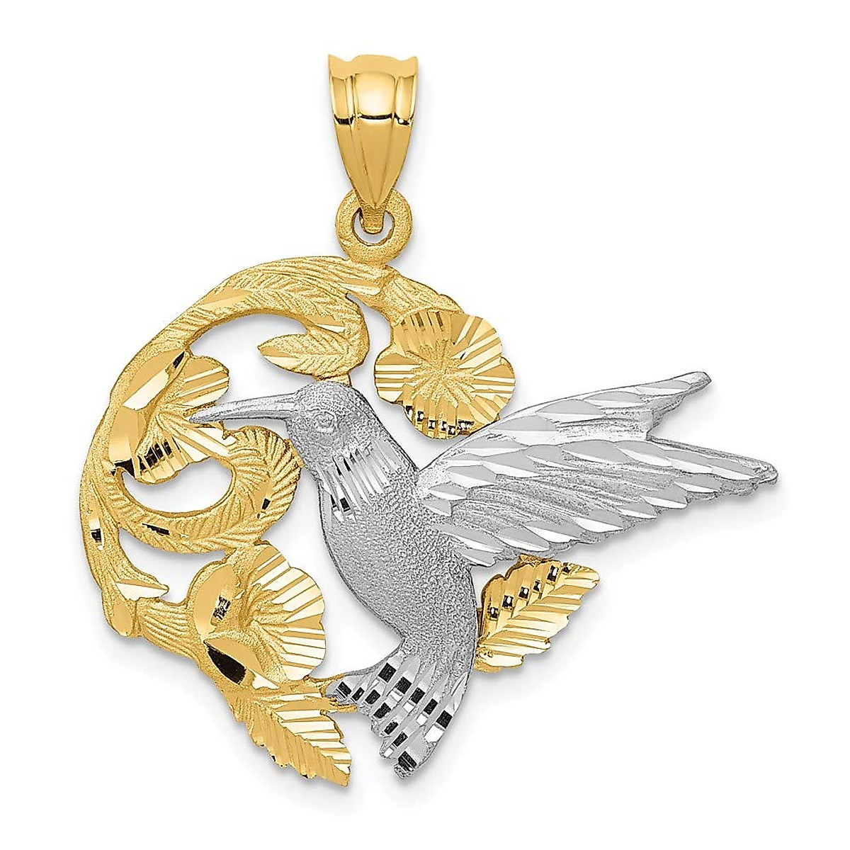 14k Two-Tone Hummingbird Charm QD293A
