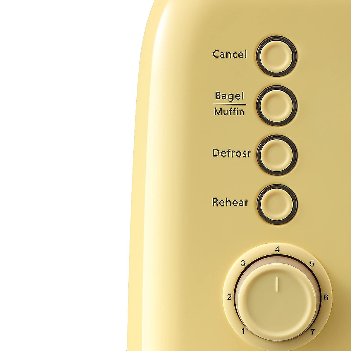 BUYDEEM DT620 2-Slice Toaster, Extra Wide Slots, Retro Stainless Steel with High Lift Lever, Bagel and Muffin Function, Removal Crumb Tray, 7-Shade Settings,Mellow Yellow