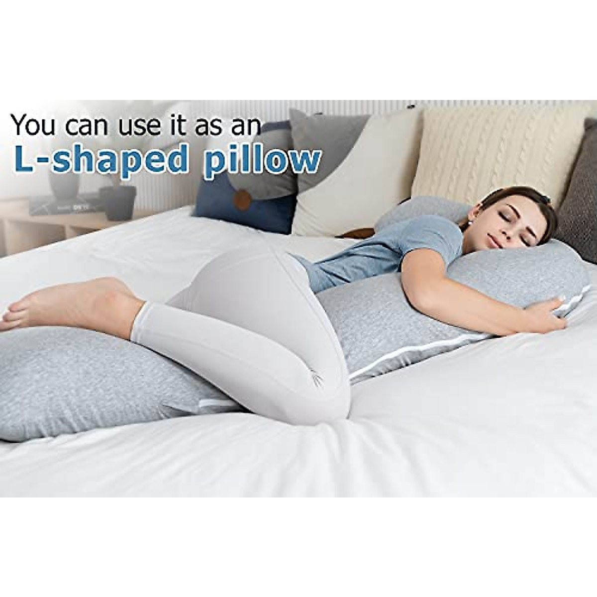 INSEN Pregnancy Pillow,Maternity Body Pillow for Sleeping,H Shaped Body Pillow for Pregnant Women