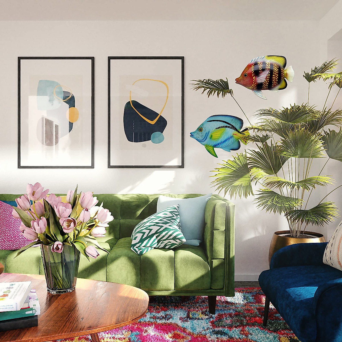 Tropical Fish Wall Decor Black Hanging Wall Art Décor Sculpture Statues Ocean Sea Decorations For Home Nursery Office Garden Patio Fence Bathroom Yard Pool Indoor Outdoor Beach Nautical Theme Fish6