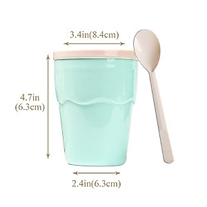 Slushie Maker Cup for Kids and Adults – Premium Slushy Cup Kitchen Set with Spoon Included – Multipurpose Ice Cream Maker Ideal for Smoothies, Slushies, Ice Cones – Easy to Use and Clean