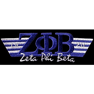 Zeta Phi Beta Sorority 4 3/4"W x 1 1 Blue Signature Wings Founding Date Emblem Patch