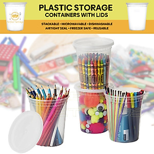 Perfect Settings 32oz Deli Containers with Lids - 24 Sets Quart Freezer Storage Containers - Leakproof, Stackable, Microwave Safe Soup Storage Plastic Soup Containers for Meal Prep Leftovers Takeout